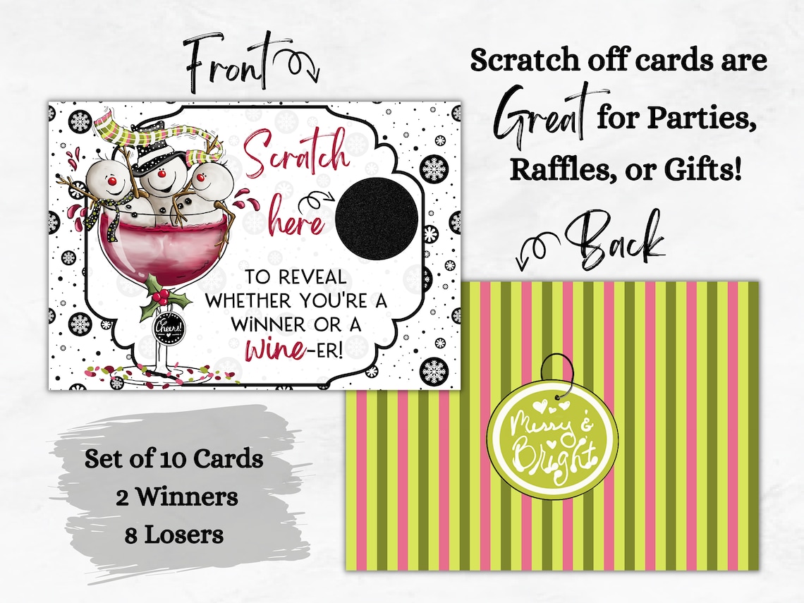 Christmas Scratch off Cards | Set of 10 Cards | Party Prize | Party ...
