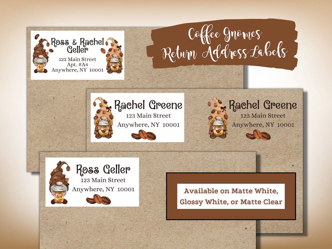 Coffee Gnomes Return Address Labels | Fun Labels for Coffee Lovers ...