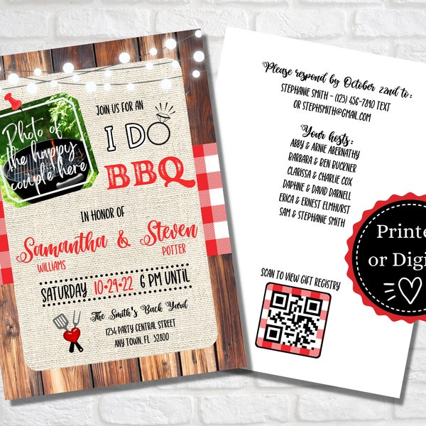 Bridal Shower Invitation With Qr Code - Etsy