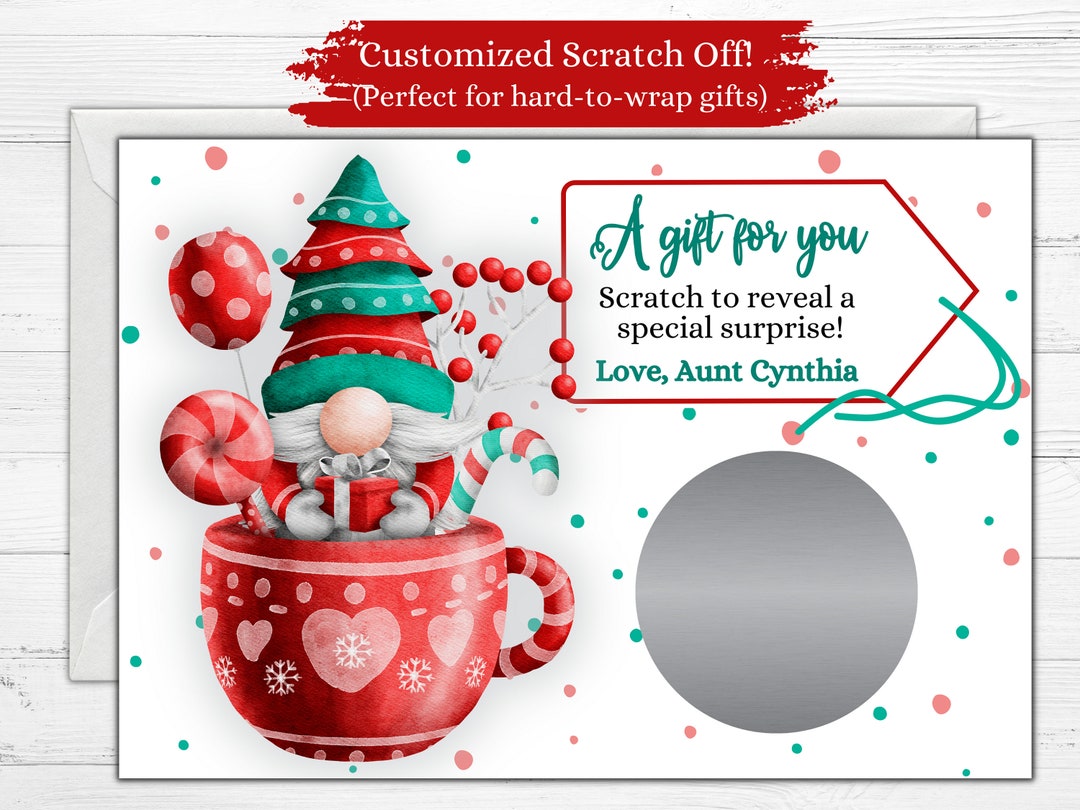 Custom Christmas Scratch off Card | Personalized Scratch off Card ...