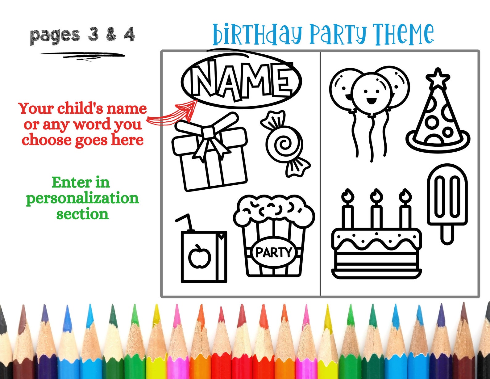 Color Your Own Stickers for Age 18 Mo Birthday Party Theme - Etsy