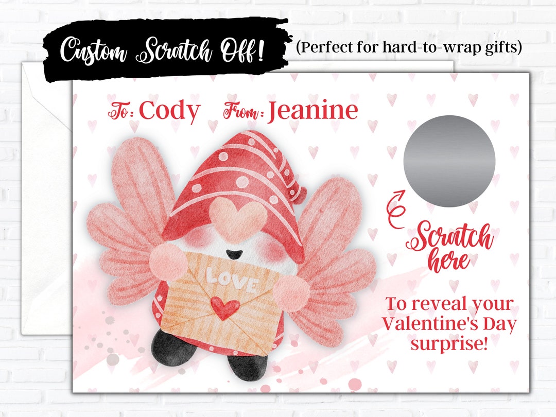 Custom Valentine's Day Scratch off Card | Valentine Gnome ...