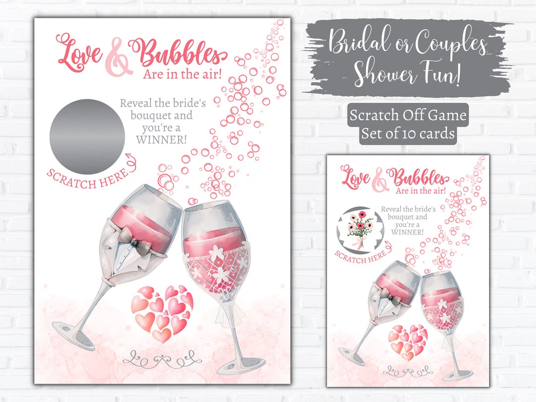 Bridal or Couples Shower Scratch off Cards | Couples Shower Game ...