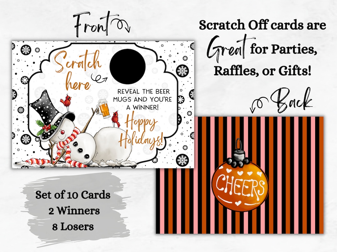 Christmas Scratch off Cards | Set of 10 Cards | Party Prize | Party ...