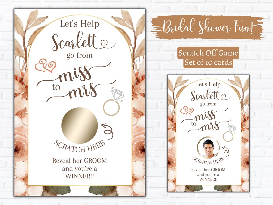 Bridal Shower Scratch off Cards | Earth Tones Bridal Shower | Set of 10 ...