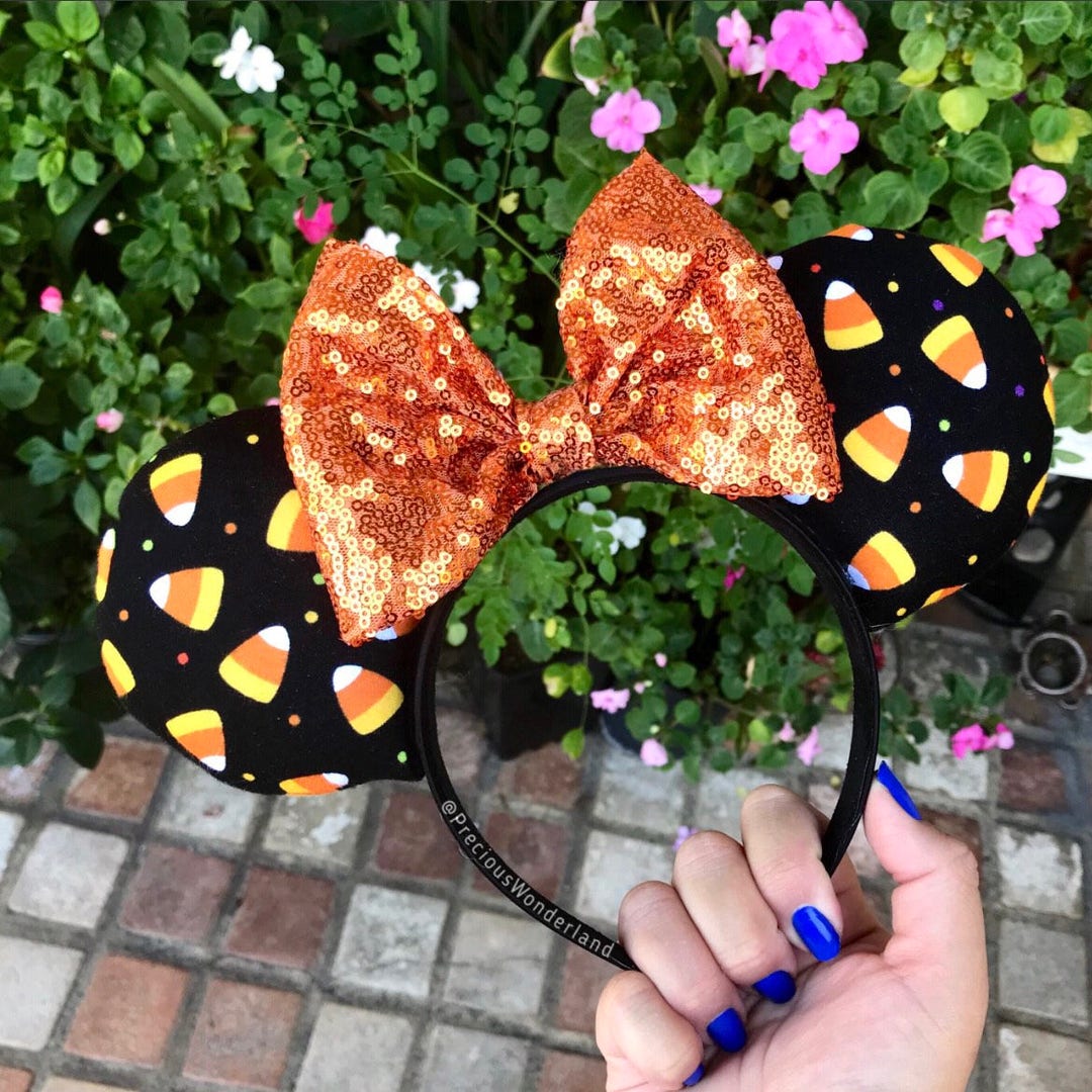 Orange Candy Corn Halloween Mouse Ears - Etsy