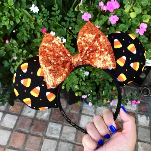 Orange Candy Corn Halloween Mouse Ears - Etsy