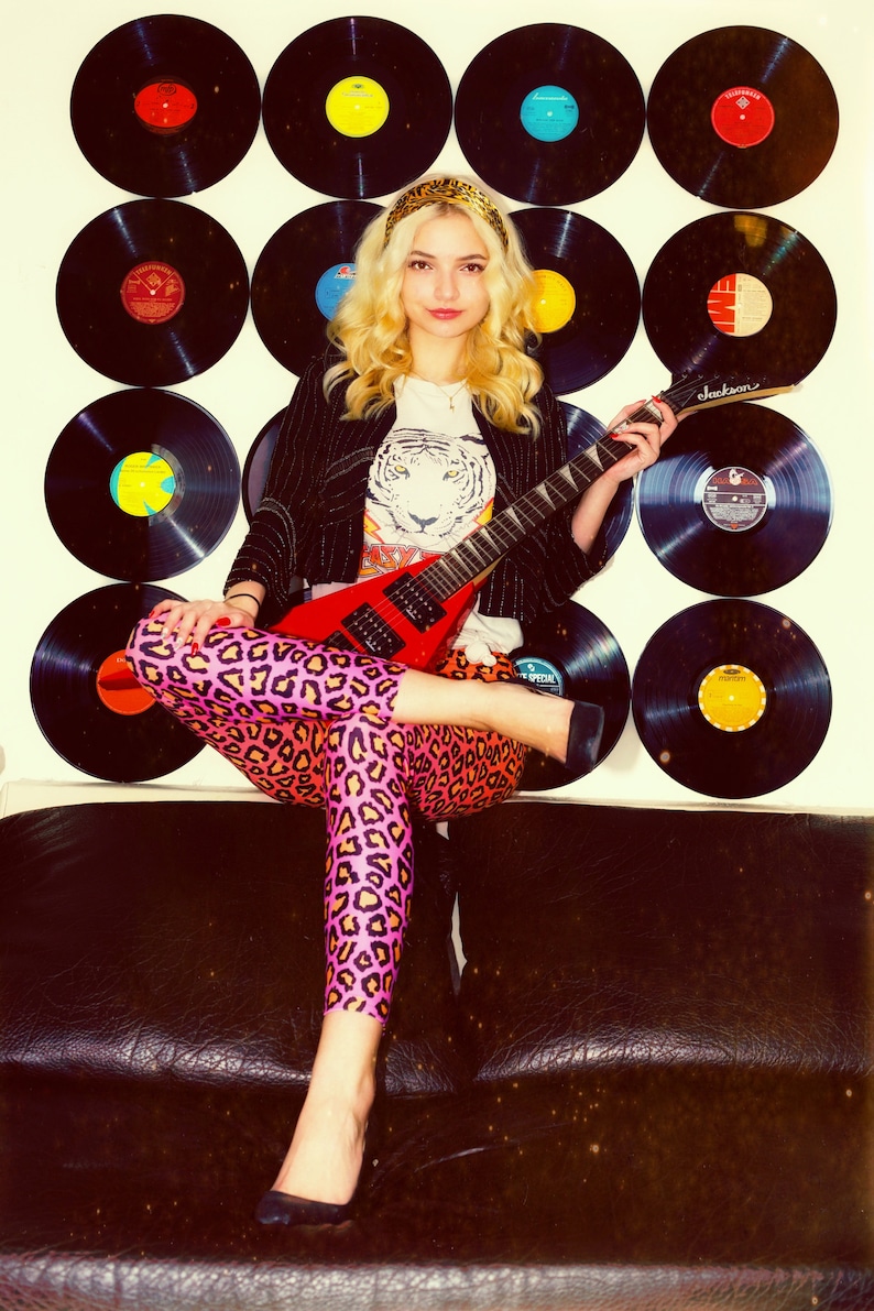 Leopard Leggings 80s Rock Leggings for Women Yoga Leggings - Etsy