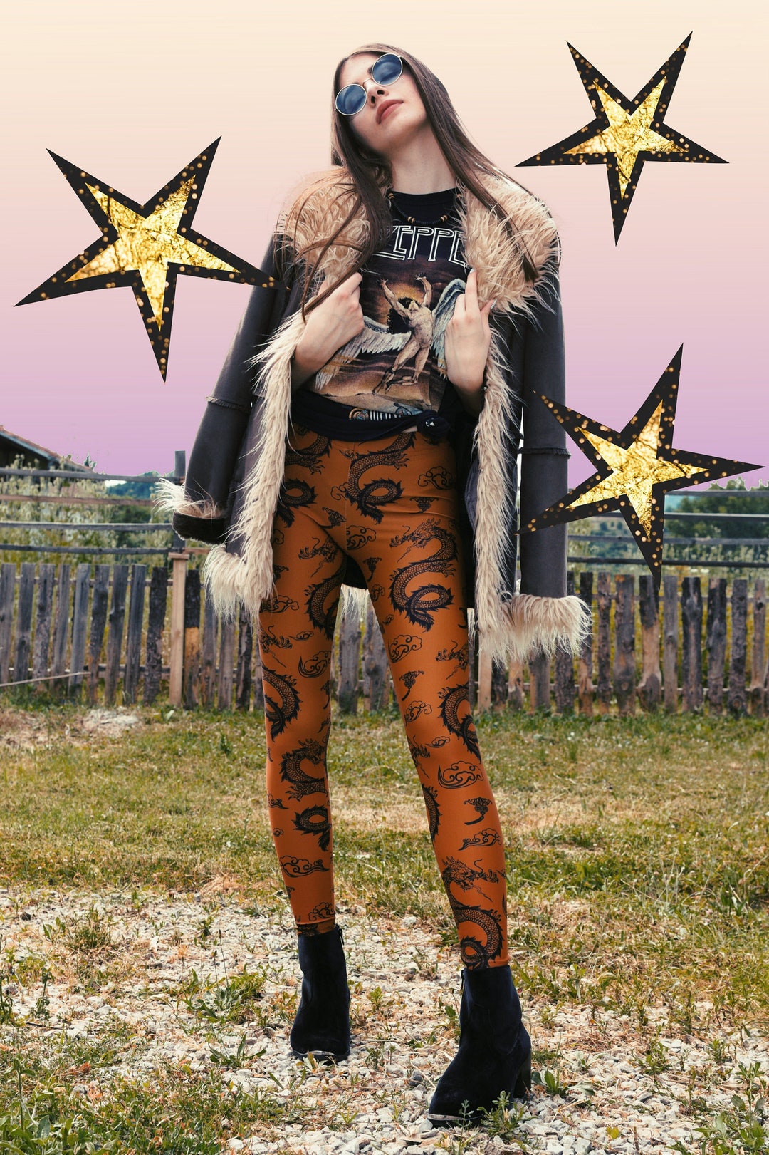 Dragon Leggings Rock Leggings for Women Yoga Leggings Activewear Gym ...