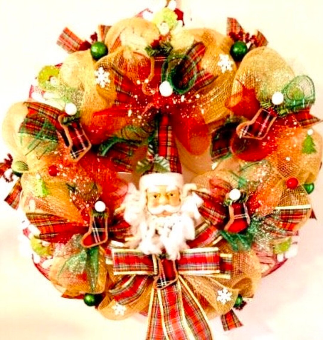 Santa Clause Christmas Wreath. Order by December 19th to Get - Etsy