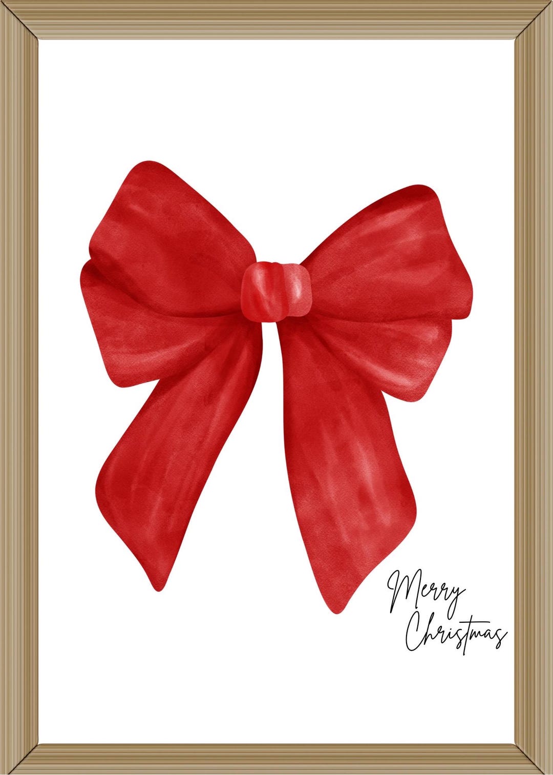 Red Christmas Bow Print, Holiday Decor, Printable Wall Art, Girls Room ...