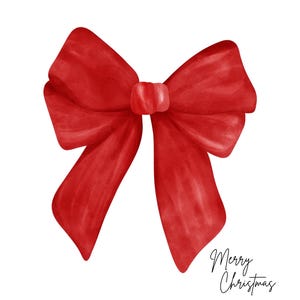Red Christmas Bow Print, Holiday Decor, Printable Wall Art, Girls Room ...