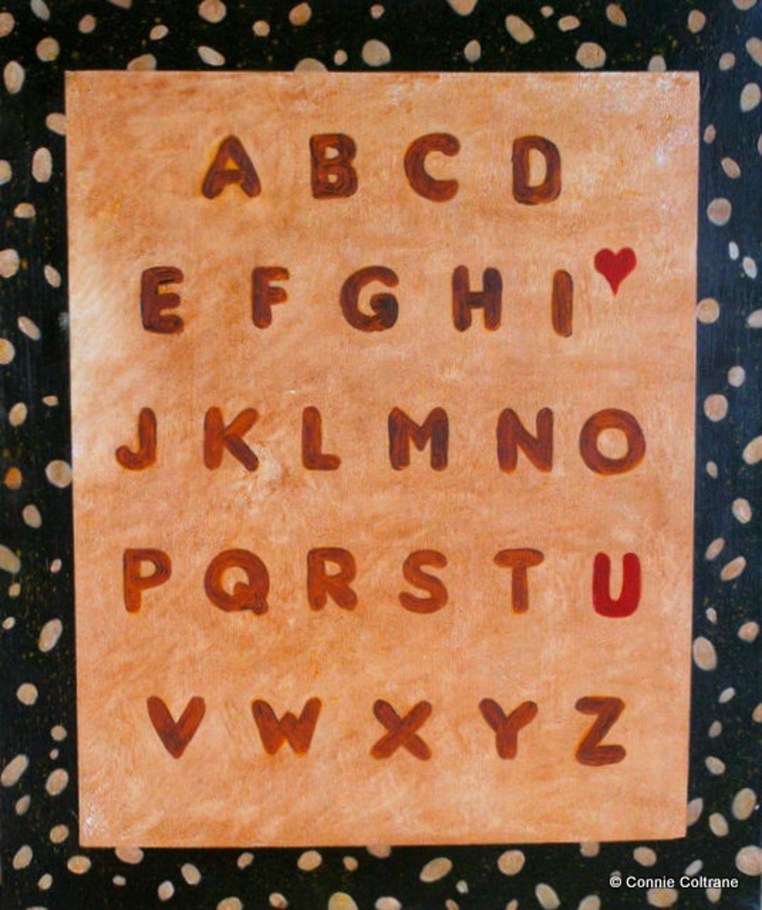 Alphabet Original Oil Painting Abc's Nursery Art Large Oil Painting ...