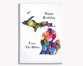 Happy Birthday Michigan Greeting Card - Etsy