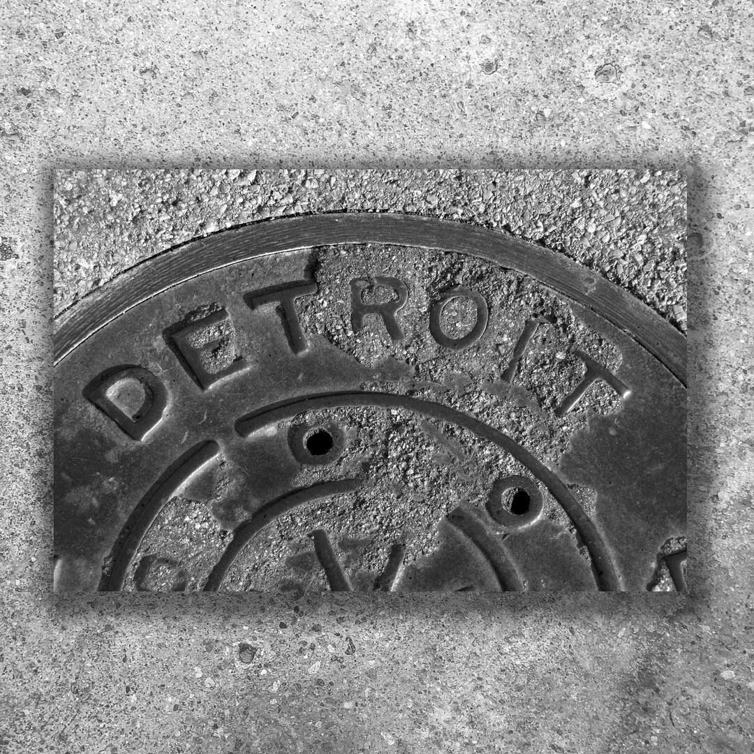 Michigan Postcard 4x6 Detroit Manhole Cover Detroit Art Detroit Print ...