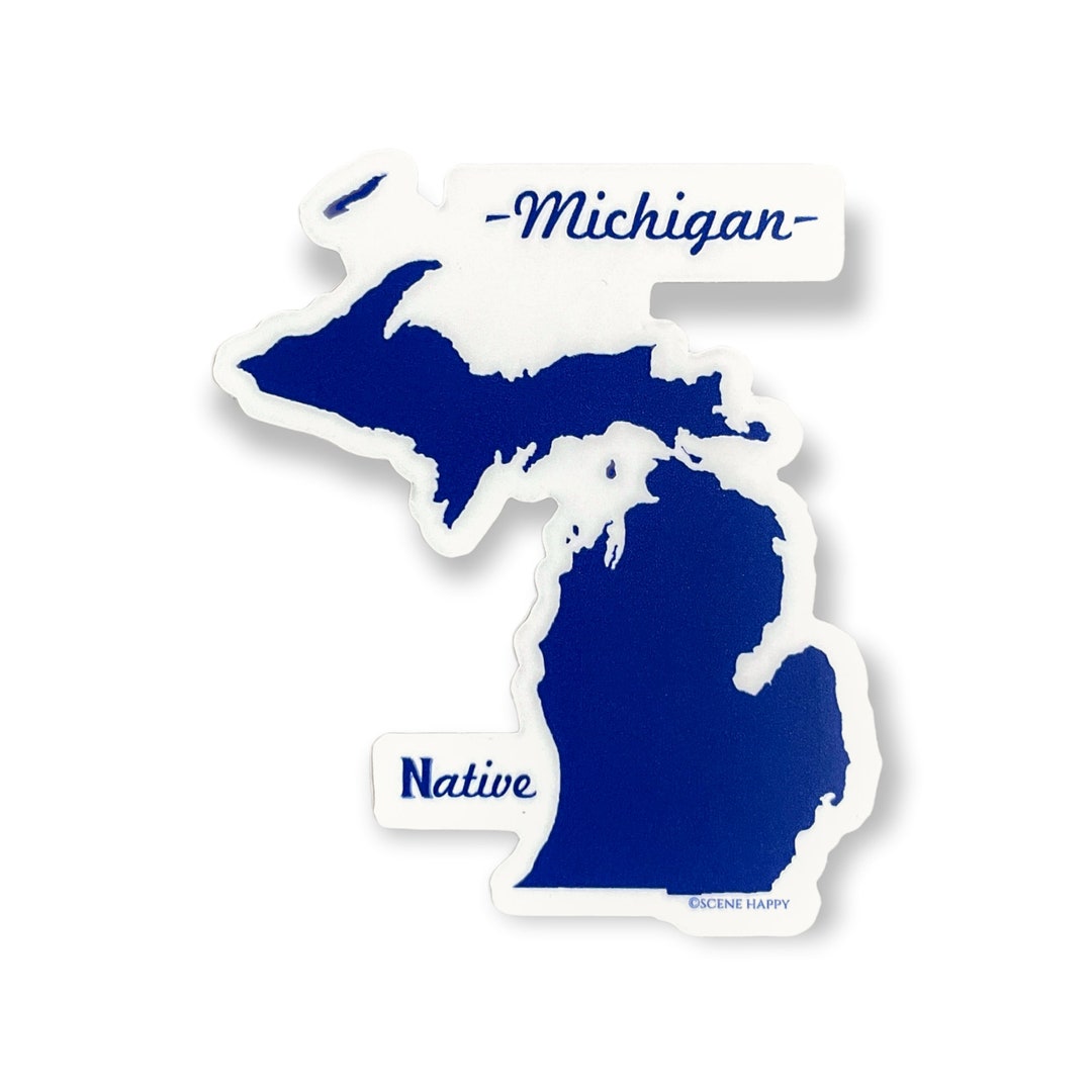 Michigan Outline Sticker: Native Photography Art, Weatherproof Vinyl - Etsy