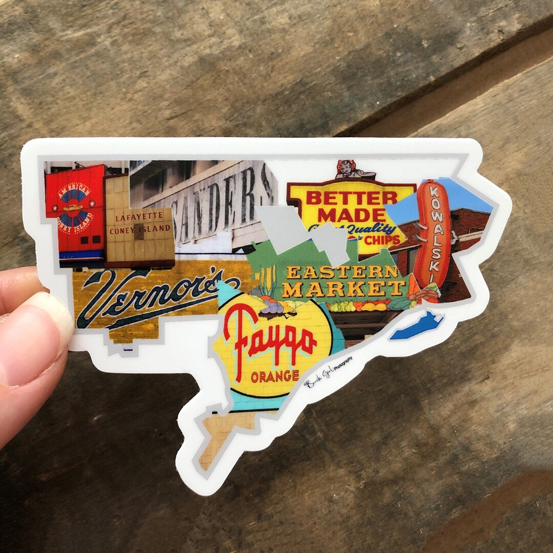 Detroit Sticker Detroit Food Sticker Detroit District - Etsy