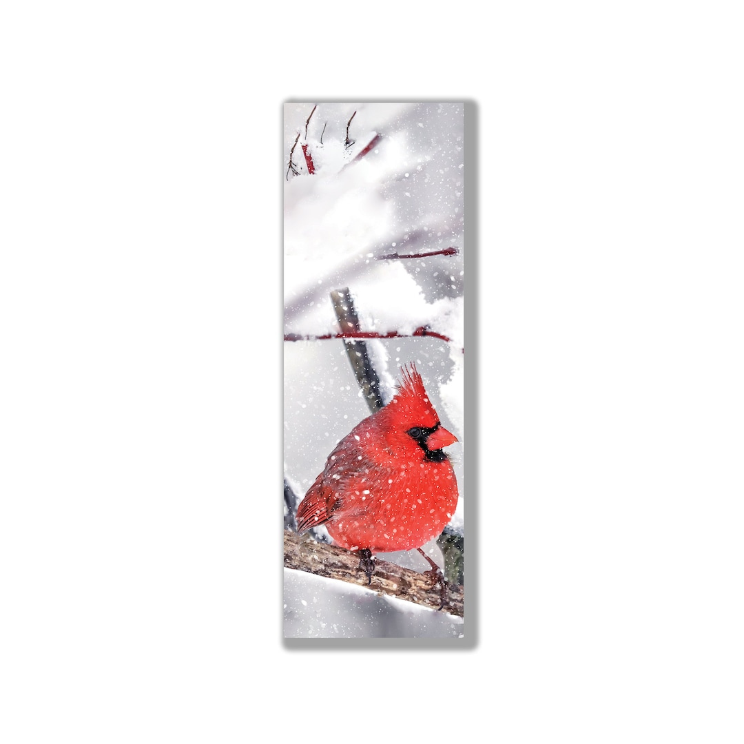 Cardinal Bookmark - Michigan Photography - Male Cardinal in Snow ...