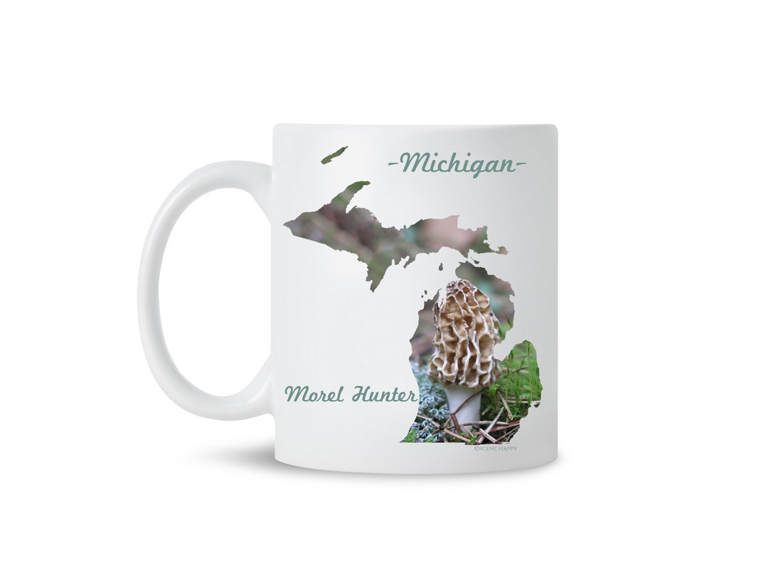 Michigan Morel Hunter Mug Morel Mushroom Mug Michigan Mug - Etsy