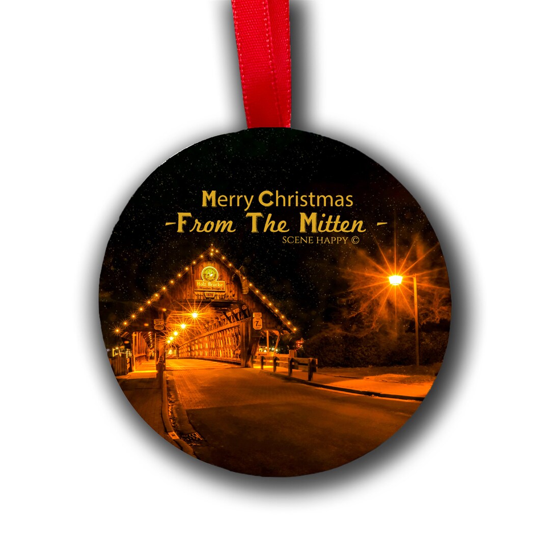 Merry Christmas From the Mitten Ornament- Michigan Ornament ...