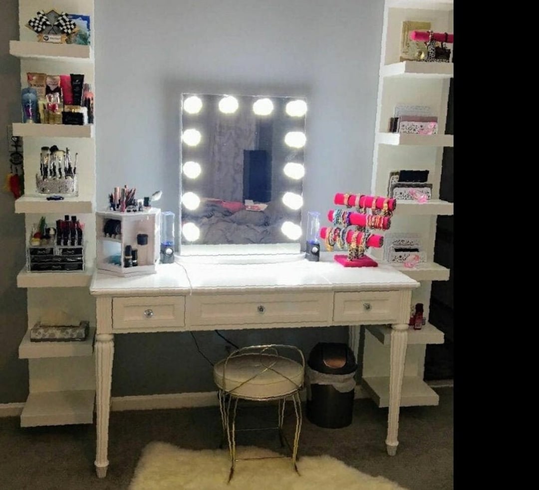 Frameless Hollywood Forever Lighted Vanity Mirror W/ Dual Outlets ...