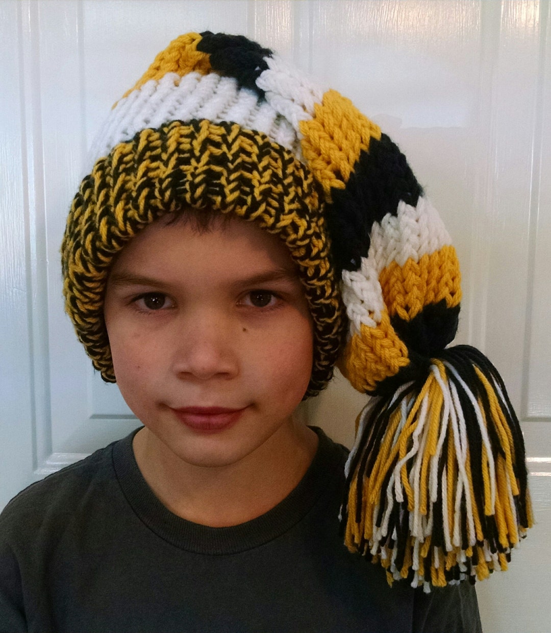 Adult Stocking Hat Team Colors White Yellow Black Pittsburgh Steelers ...