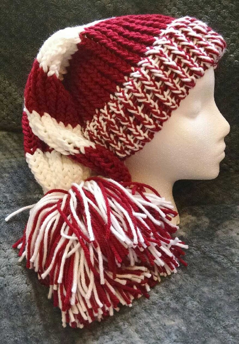 Adult Stocking Hat Team Colors Maroon and White Hat Maroon and White ...