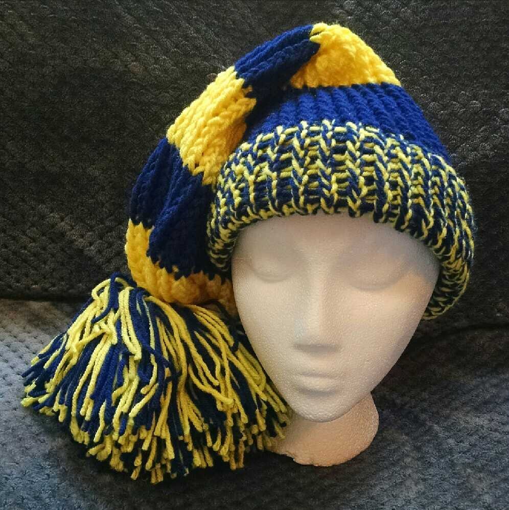 Adult Stocking Hat Team Colors Blue and Yellow Michigan Inspired ...