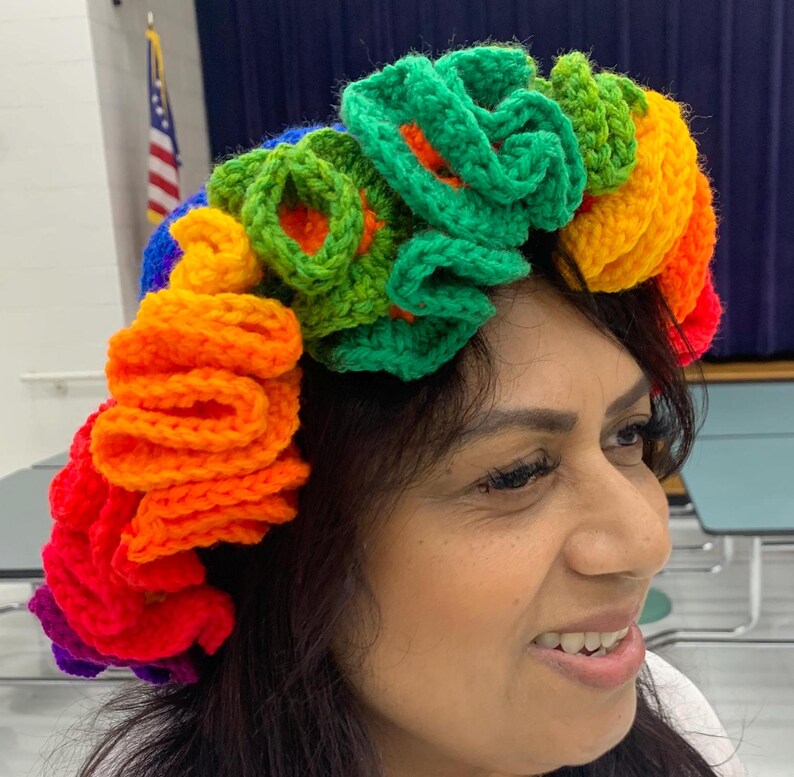 Rainbow Ruffle Hat - Etsy