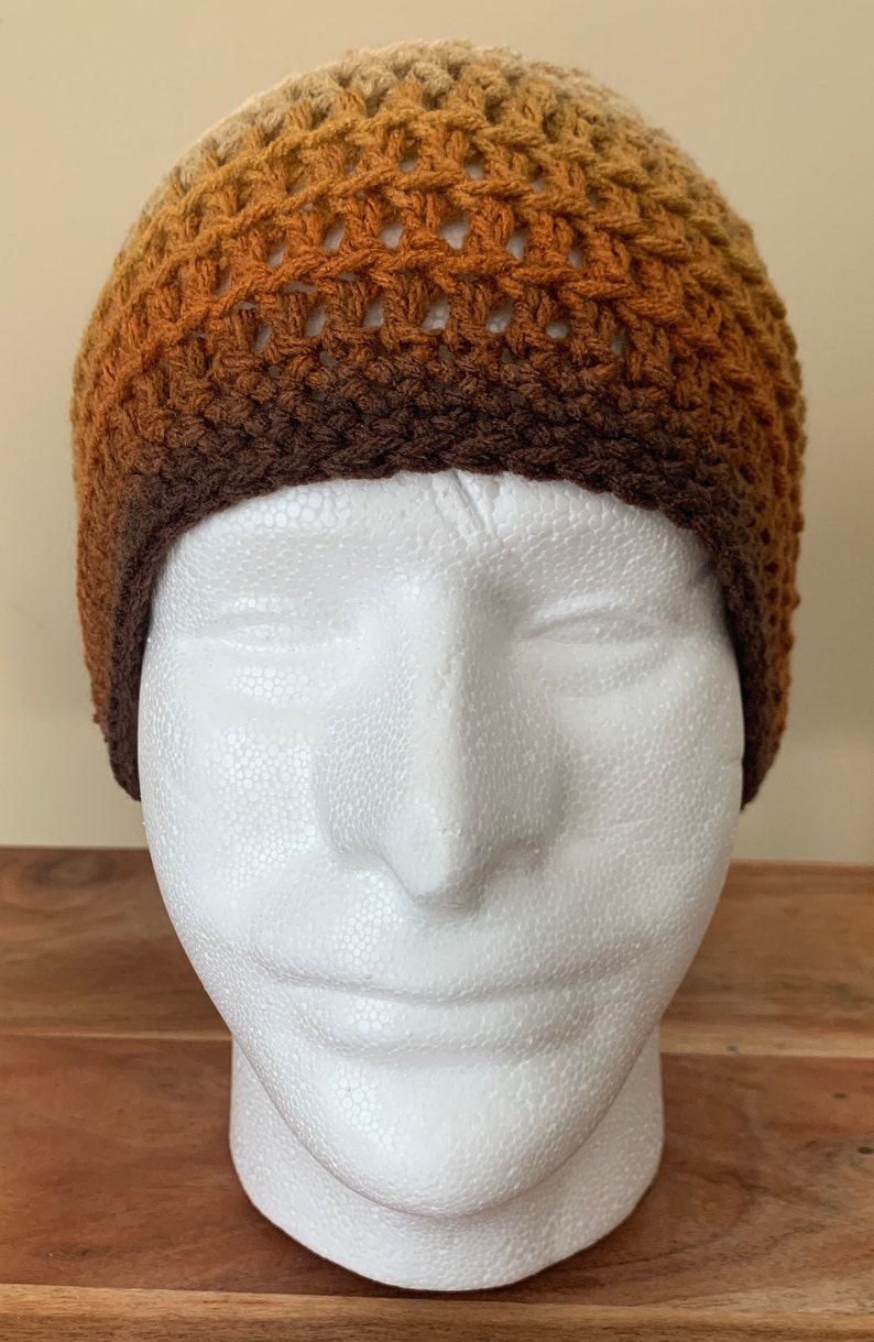 Men's Brown Beanie Men's Brown Hat Brown Striped Hat Lightweight Men's ...