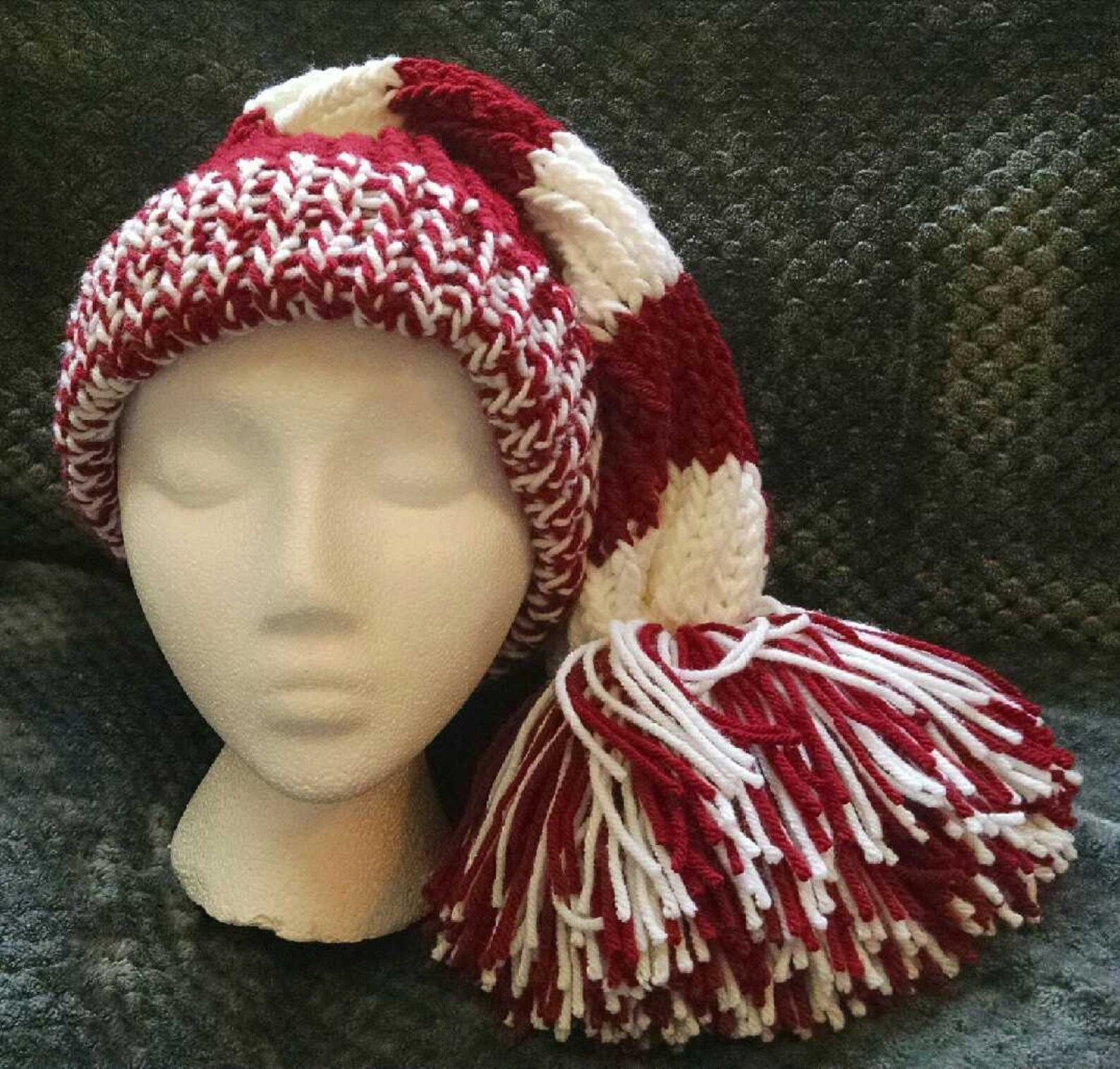 Adult Stocking Hat Team Colors Maroon and White Hat Maroon and White ...
