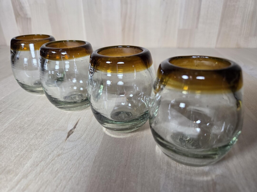 Hand-blown Copitas With Café Accents – Set of 4 | 2–2.5 Oz | Made in ...