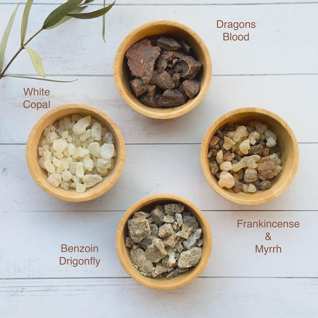 ESSENTIAL Resin Incense Sampler: Frankincense & Myrrh, Copal, Benzoin ...