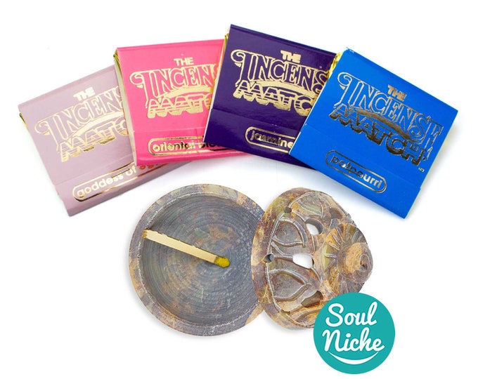 Floral Match Set 4 Incense Matches & Burner Incense | Etsy