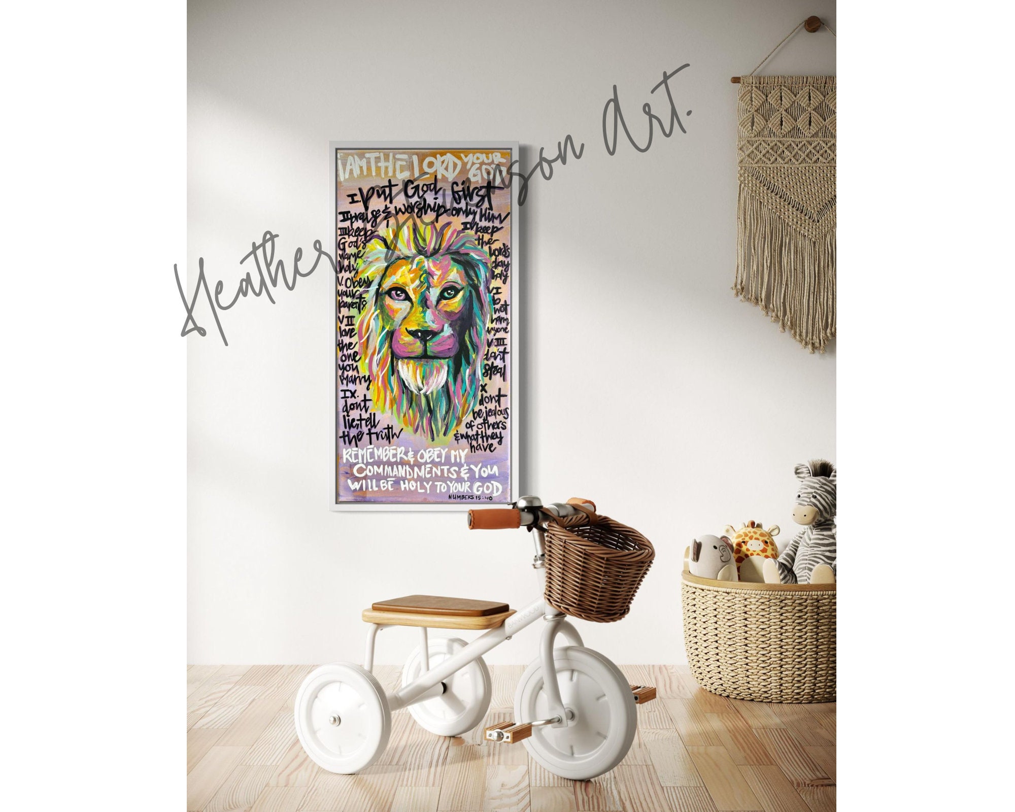 INSTANT DOWNLOAD Lion Ten Commandments Painting Digital Print ...