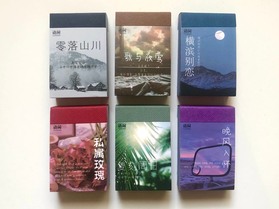 50 Pcs, Landscape Sticker Book, Color Themed Aesthetic Sticker Booklet ...