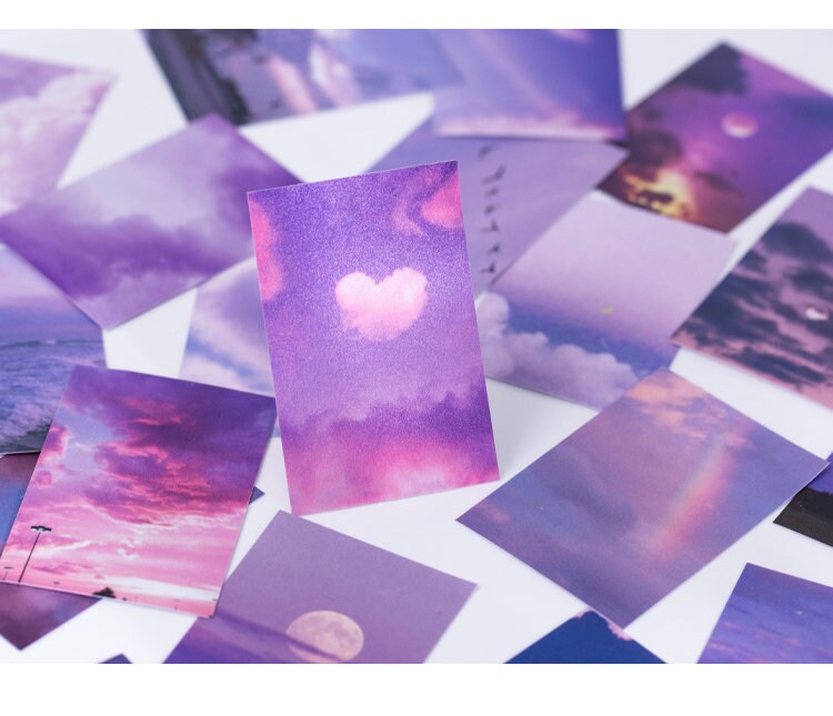 50 Pcs Sky Aesthetic Color Themed Sticker Booklet Journal, Planner ...