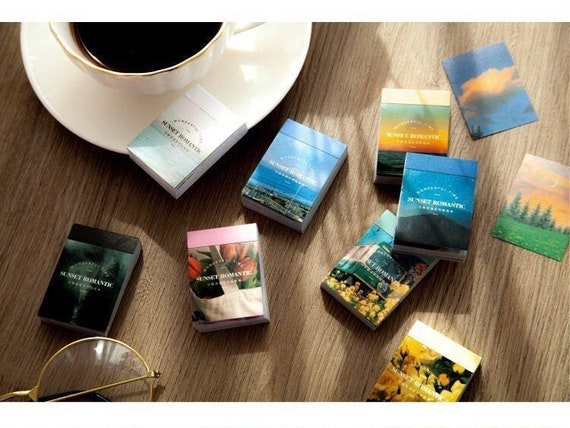 50 Pcs Landscape Sticker Book Color Themed Aesthetic Sticker | Etsy