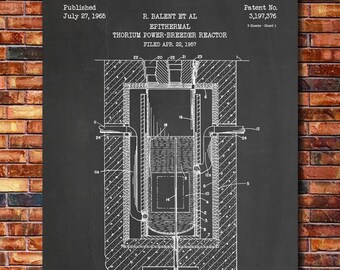 Nuclear Reactor Patent Print Art 1960 | Etsy