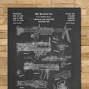 M60 Machine Gun Patent Print Art 1990 - Etsy