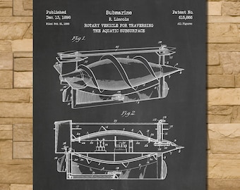 Periscope Patent Print. Vintage Submarine Blueprint Naval Wall Art ...