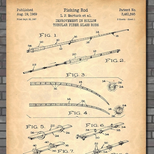 Fishing Tackle Patent Print Art 1884 - Etsy