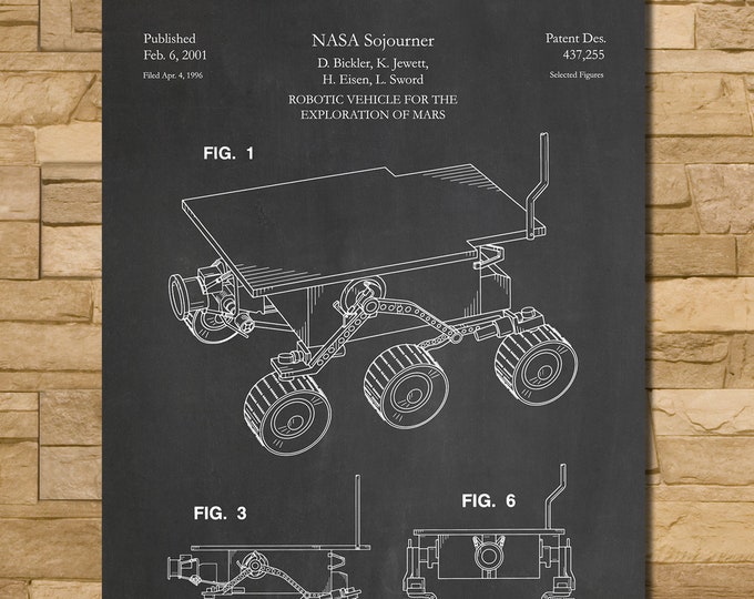NASA Mars Rover Sojourner Patent Print Art 2001 - Etsy