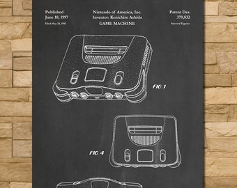 Art Print Depicting Patent for Nintendo 64 Controller 1994 A | Etsy