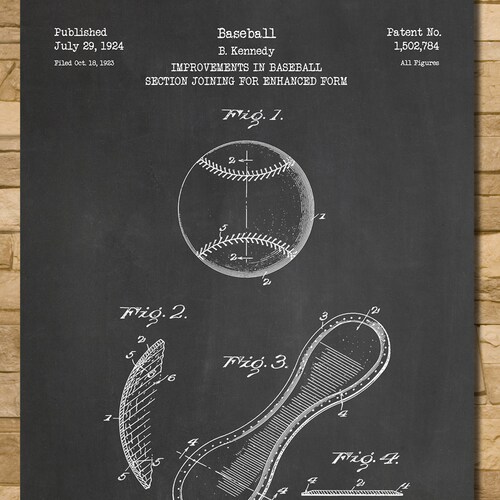 Baseball Patent Print Baseball Decor Baseball Wall Art - Etsy