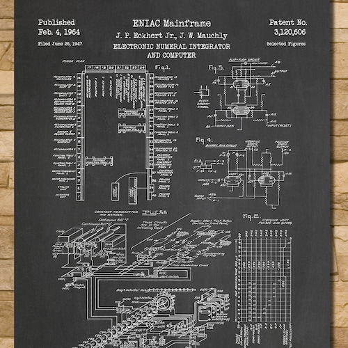 ENIAC First Programmable Computer Mainframe Geek Nerd Patent - Etsy