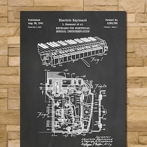 Electric Keyboard Patent Print Art 1941 - Etsy