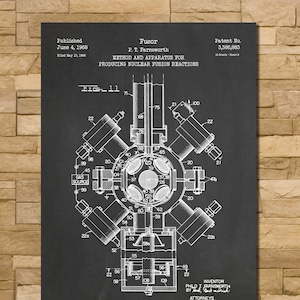 Farnsworth Fusion Reactor Patent Print Art 1968 - Etsy