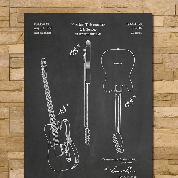 Fender Telecaster Patent Art - Etsy