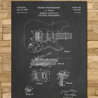 Fender Telecaster Guitar Patent Print Dye Sublimation & Heat Infused ...